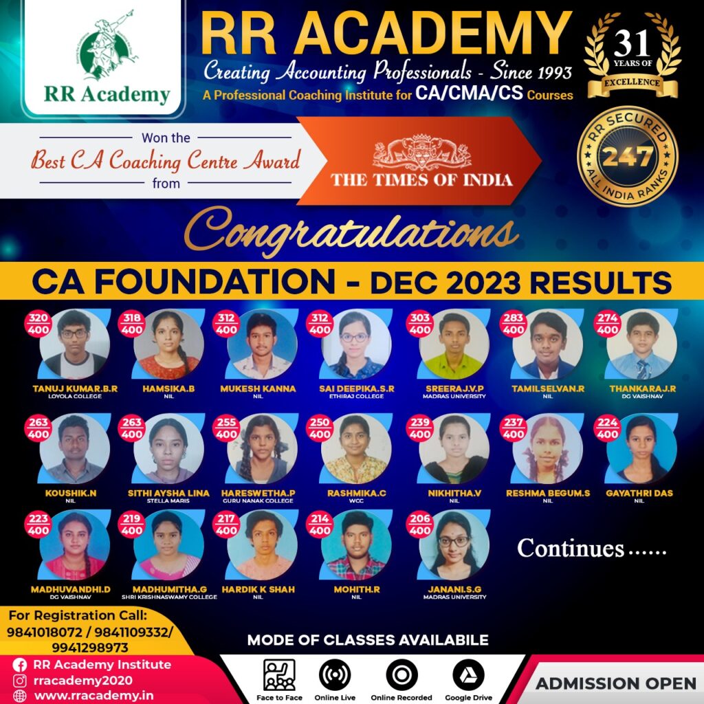 RESULTS - RR Academy - Best CA/ACS/ICWA coaching institute in Chennai ...